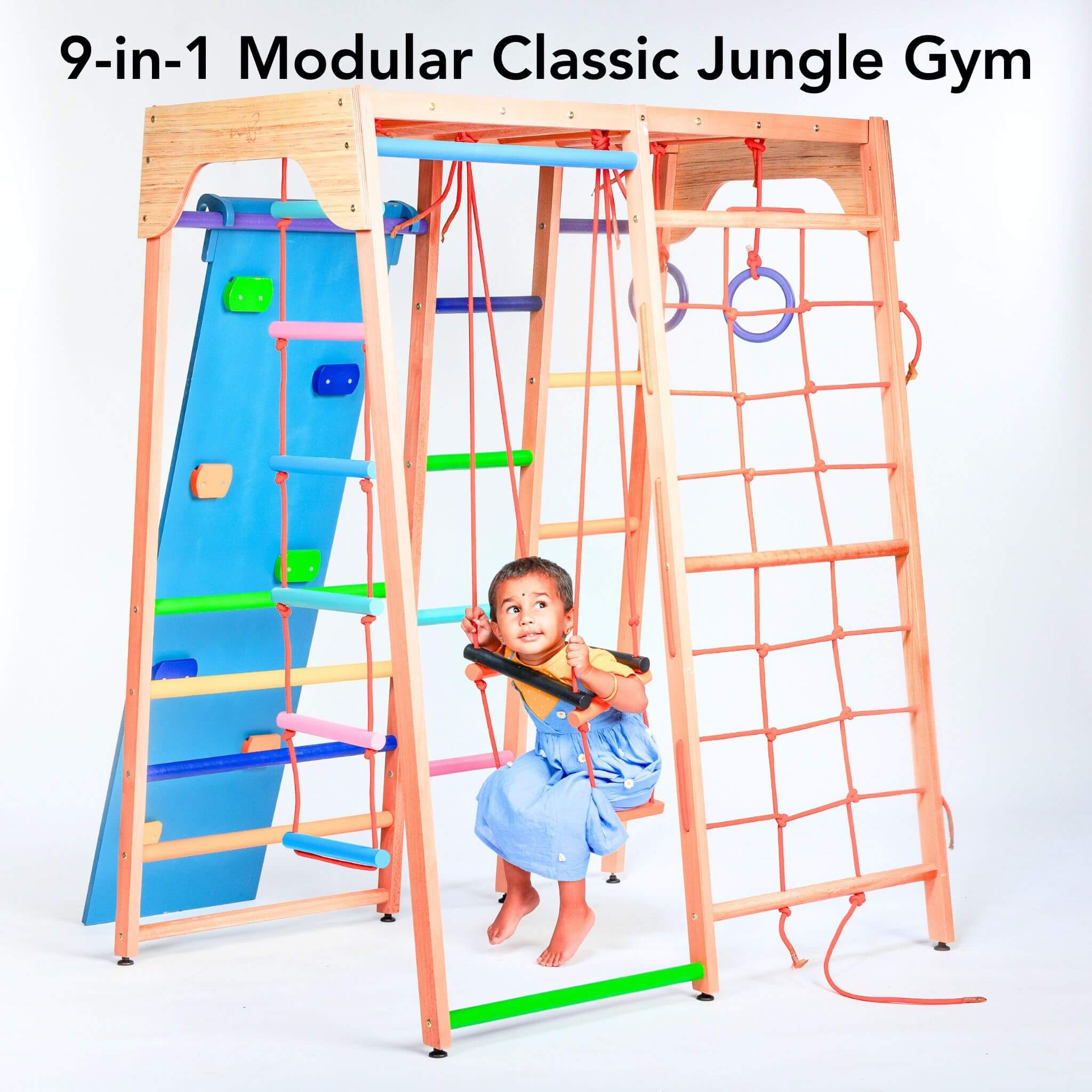 Buy Indoor Wooden Jungle Gym 9 Components | Woodbee Toys – WoodBee Toys