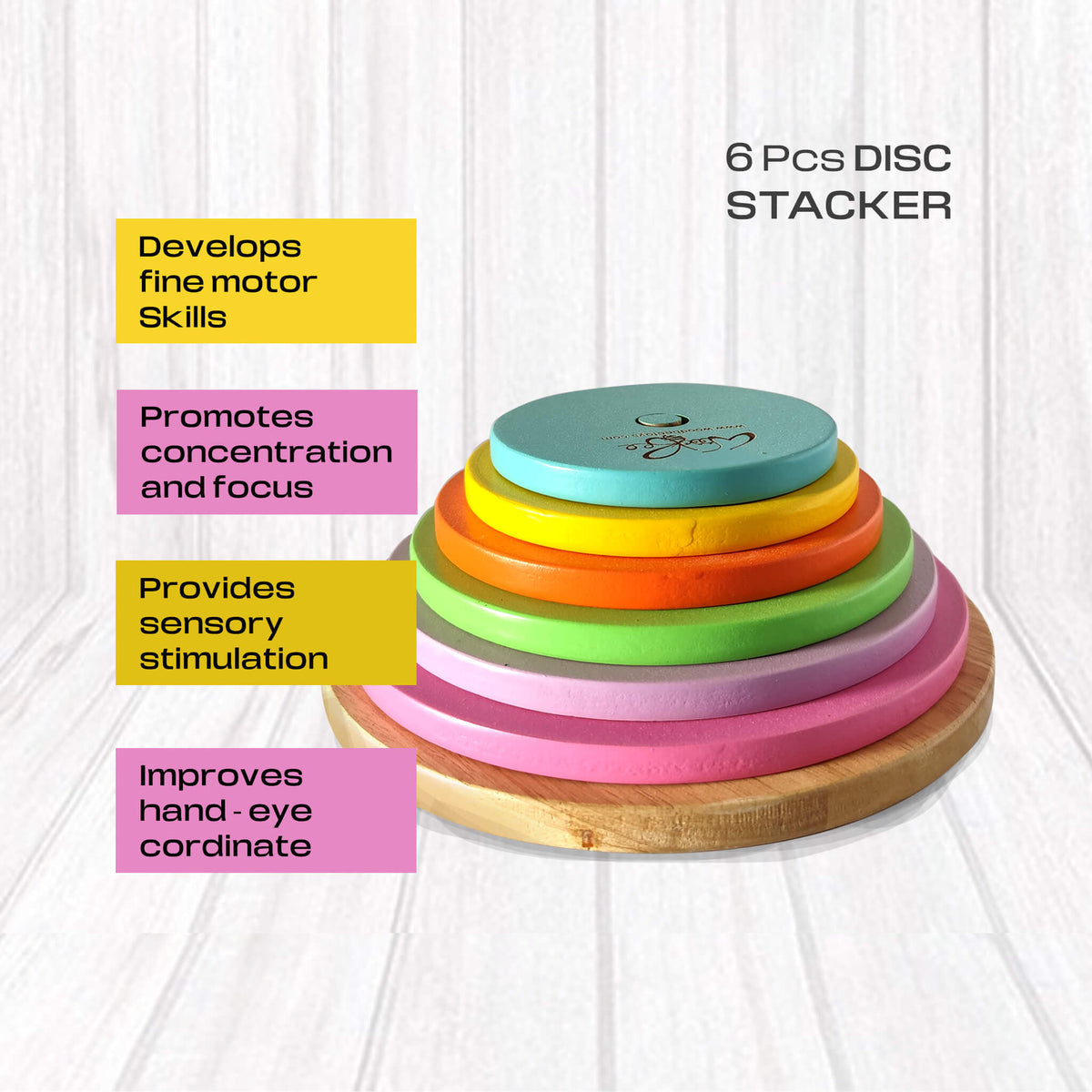 Wooden Disk Stacker Toys Quality Stacking for Kids | Woodbee Toys ...