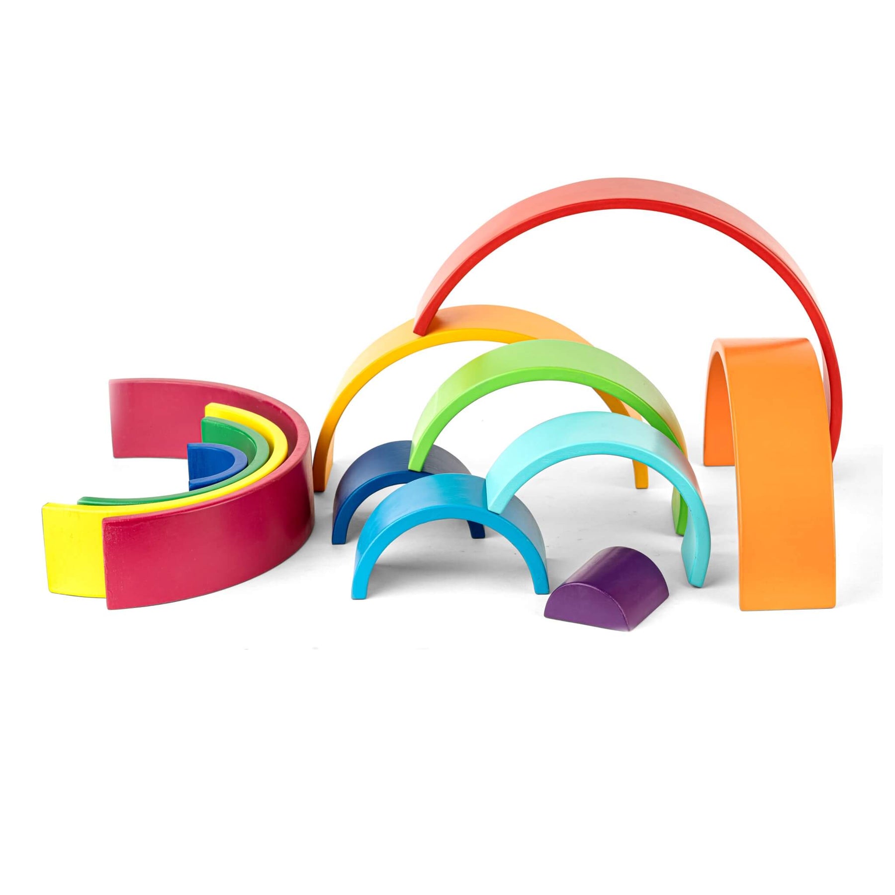 Buy Wooden Rainbow Stacker Large 12pc | Woodbee Toys – WoodBee Toys
