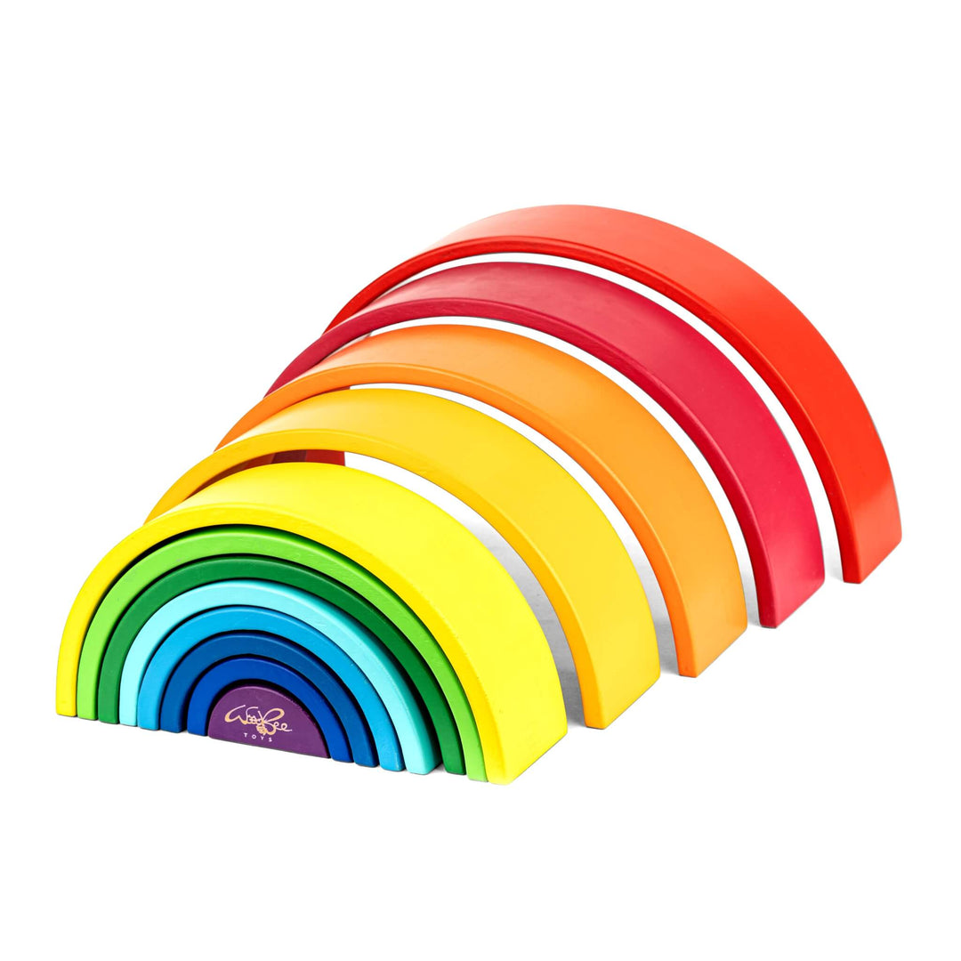 Buy Wooden Rainbow Stacker Large 12pc | Woodbee Toys – WoodBee Toys