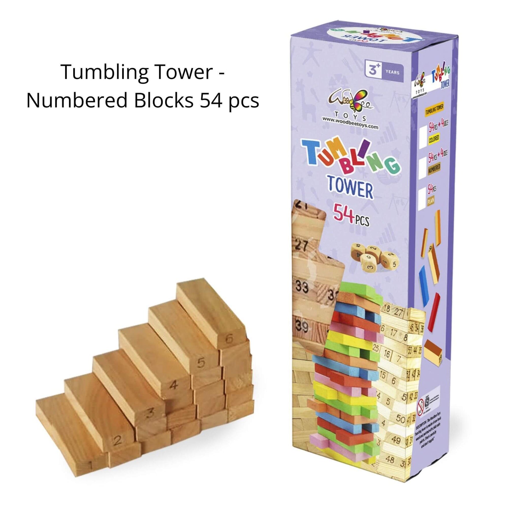 Buy Wooden Jenga or Tumbling Tower Numbered | Woodbee Toys – WoodBee Toys