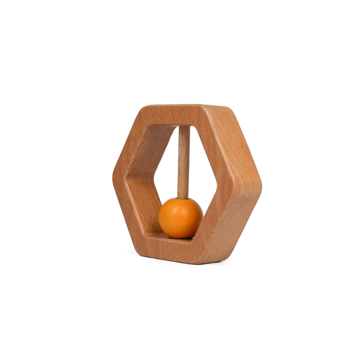 Buy Wooden Non-Toxic Hexagon Rattle | Woodbeetoys.com – WoodBee Toys